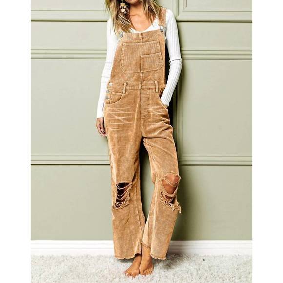BiBi | Jeans | New Bibi River Vintage Overalls In Vintage Camel | Poshmark